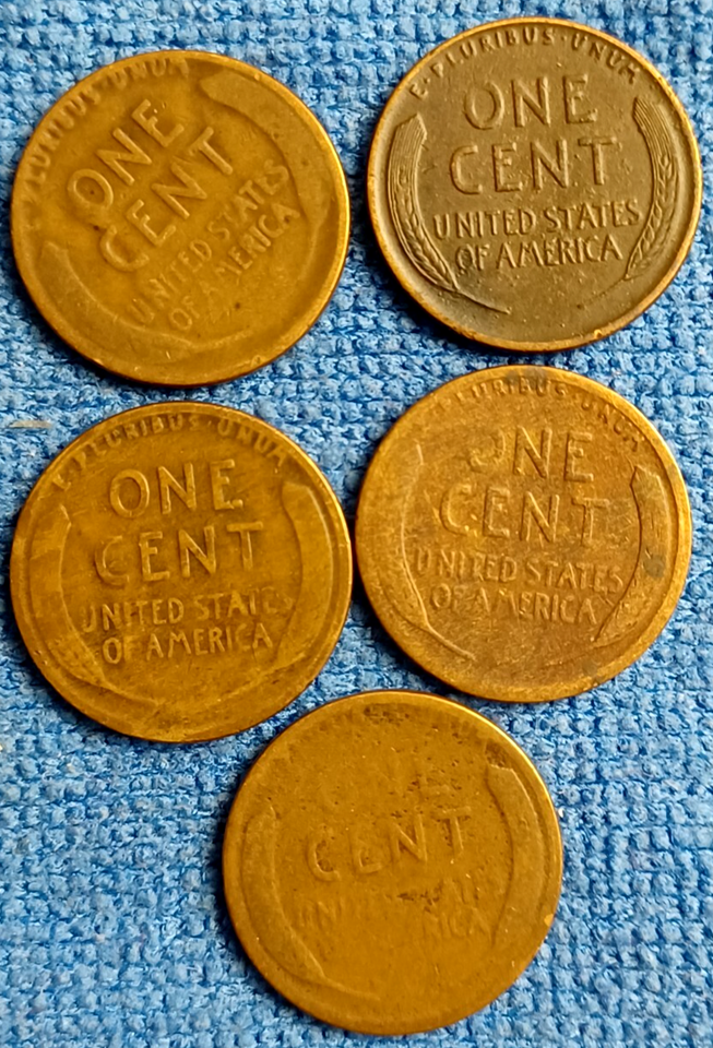 Lot of 10 Lincoln Wheat Cents - 1925S, 1926D - 5 of each - AG/G's ...
