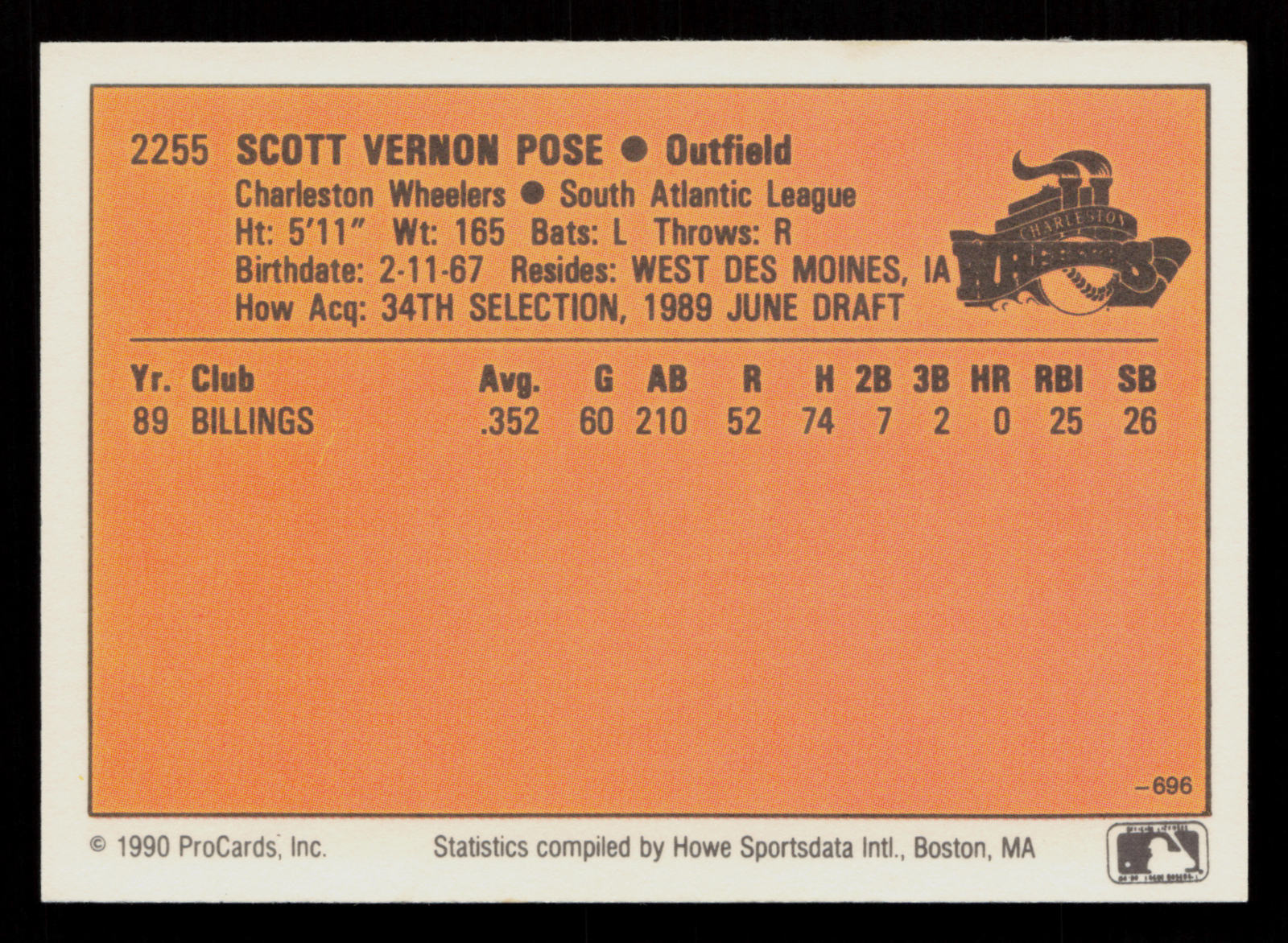 1990 CMC AAA/ProCards A & AA - ProCards Scott Pose #696 (RC) for sale ...
