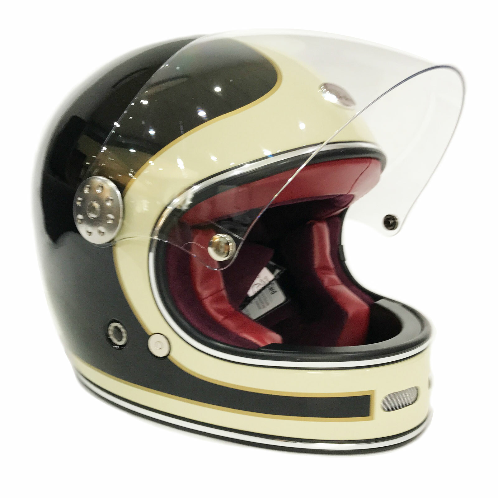 ViPER F656 Helmet Vintage Retro Style Motorbike Fiberglass Crash Black ...