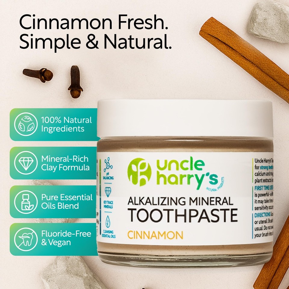 Uncle Harry's Cinnamon Remineralizing Toothpaste | Natural Whitening ...