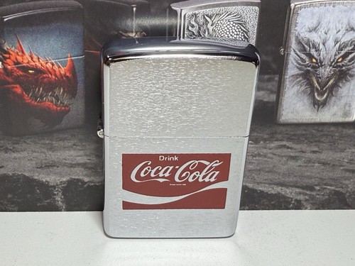 1987 Coca-Cola Zippo - Chrome Brushed - Vintage Collectible With Box ...