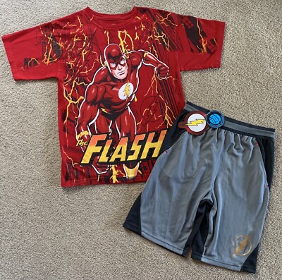 DC Comics FLASH Shorts Outfit For Boys In Size Lg/10-12 (read sizing ...