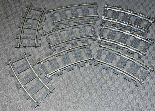 Lego® TRAIN Tracks 9V 50 Railway 4520 Curved Rails Lot Of 8 | eBay