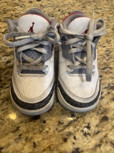 Nike Air Jordan Retro 3 Size 7C Fire Red White Cement Grey DM0968-160 ...