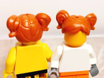 New LEGO Pigtails Short Kids Hair Dark Orange Childs Wig Girl Boy ...