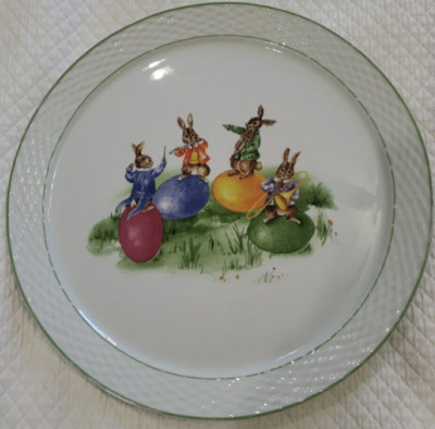Williams Sonoma Easter Rabbit Serving Platter 13" Basketweave Bunny ...