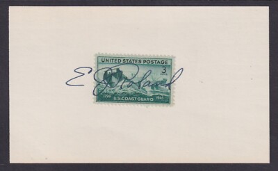 Adm. Edwin J. Roland, US Coast Guard Commandant, signed USCG stamp on ...