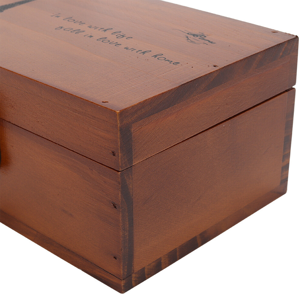Lockable Wooden Storage Box Memory Keepsake Chest Vintage Organizer ...