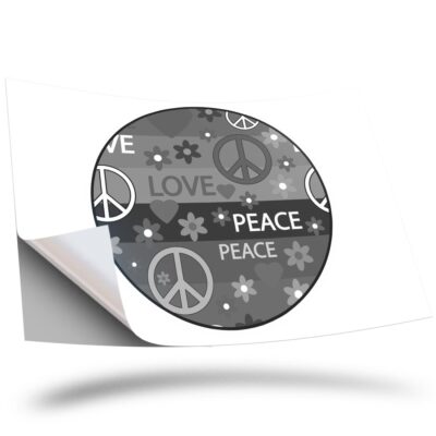 1 x Vinyl Sticker A2 - BW - Peace Love Hearts Rainbow Flag #40179 | eBay UK