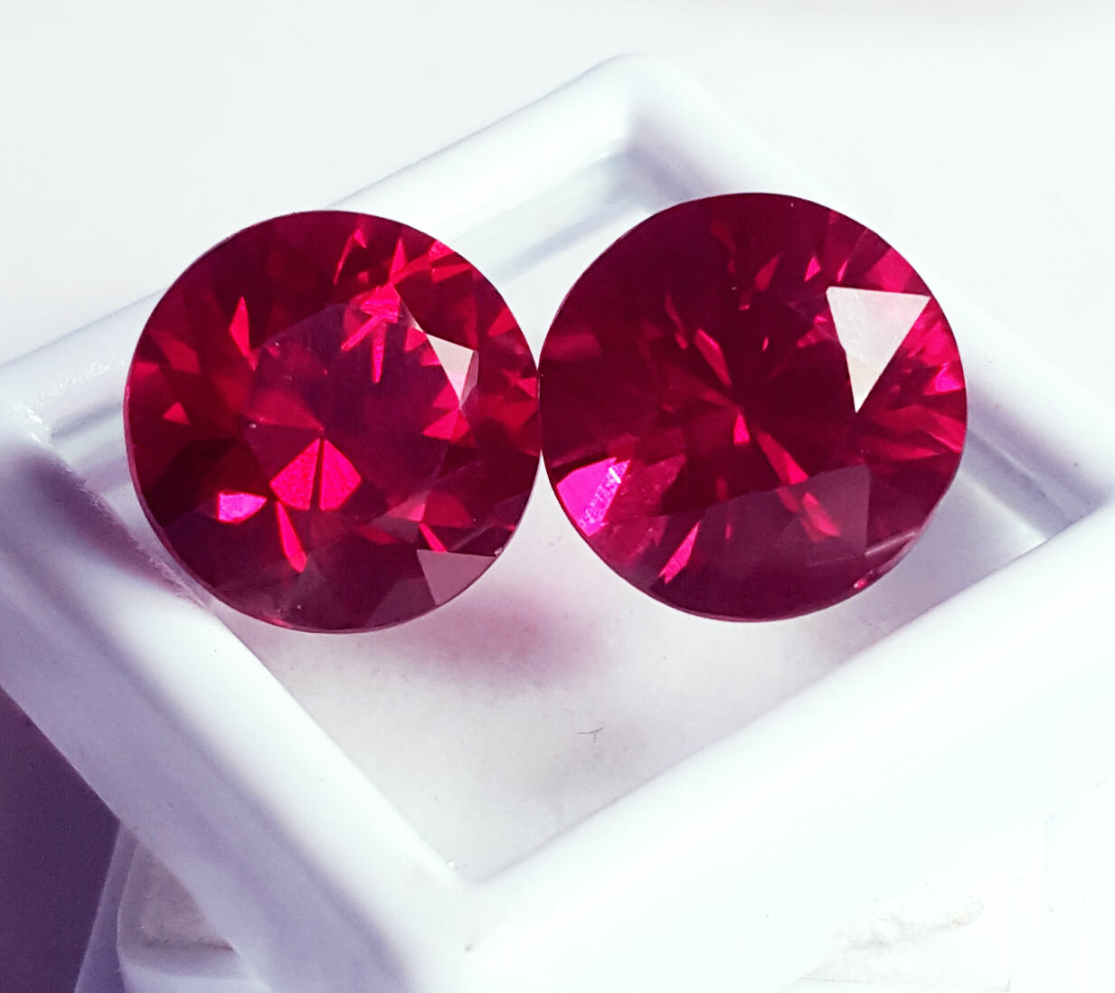 Round Shape Natural Red Ruby 8 to 10 Ct Loose Gems Pair Certified With Free Gift | eBay
