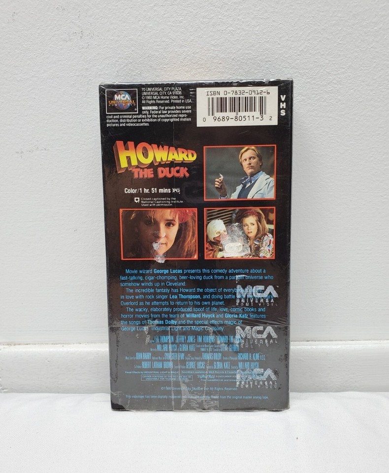 Howard the Duck (VHS, 1993) Lea Thompson, Jeffrey Jones MCA Home Video ...