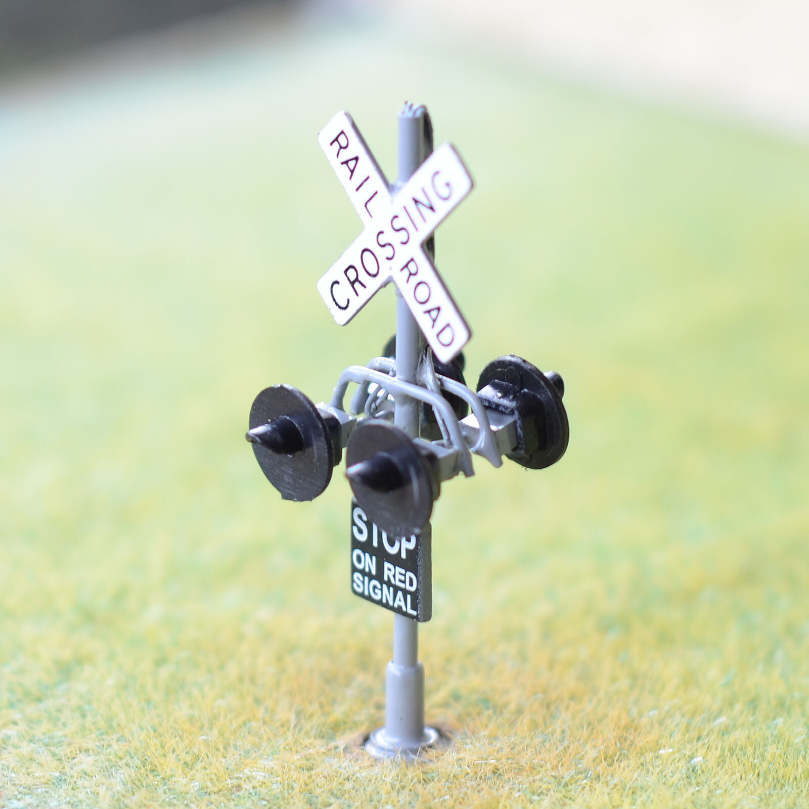 1 x HO scale railroad grade crossing signals common+ LED made double ...