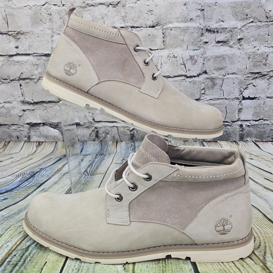 Timberland Bartram Chukka Boots Men's 12 Ivory Cream Suede Leather ...