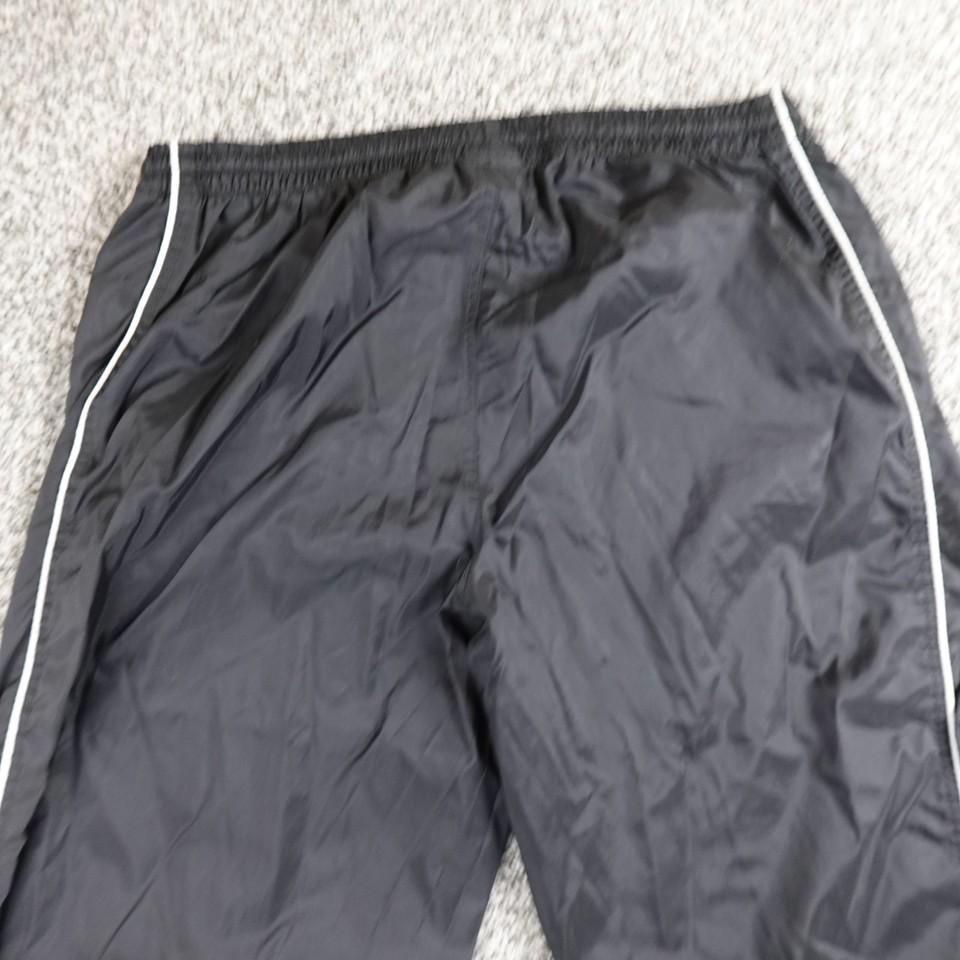 VTG Nike Pants Mens L Black Zip Drawstring Track Windbreaker Jogger Gym ...