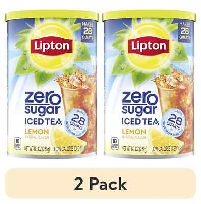 (2 Pack) Lipton Zero Sugar Iced Tea Mix Black Tea Lemon Caffeinated 28 ...