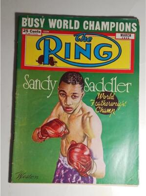 RING MAGAZINE MARCH 1949 FEATHERWEIGHT CHAMP SANDY SADDLER COVER JOE ...