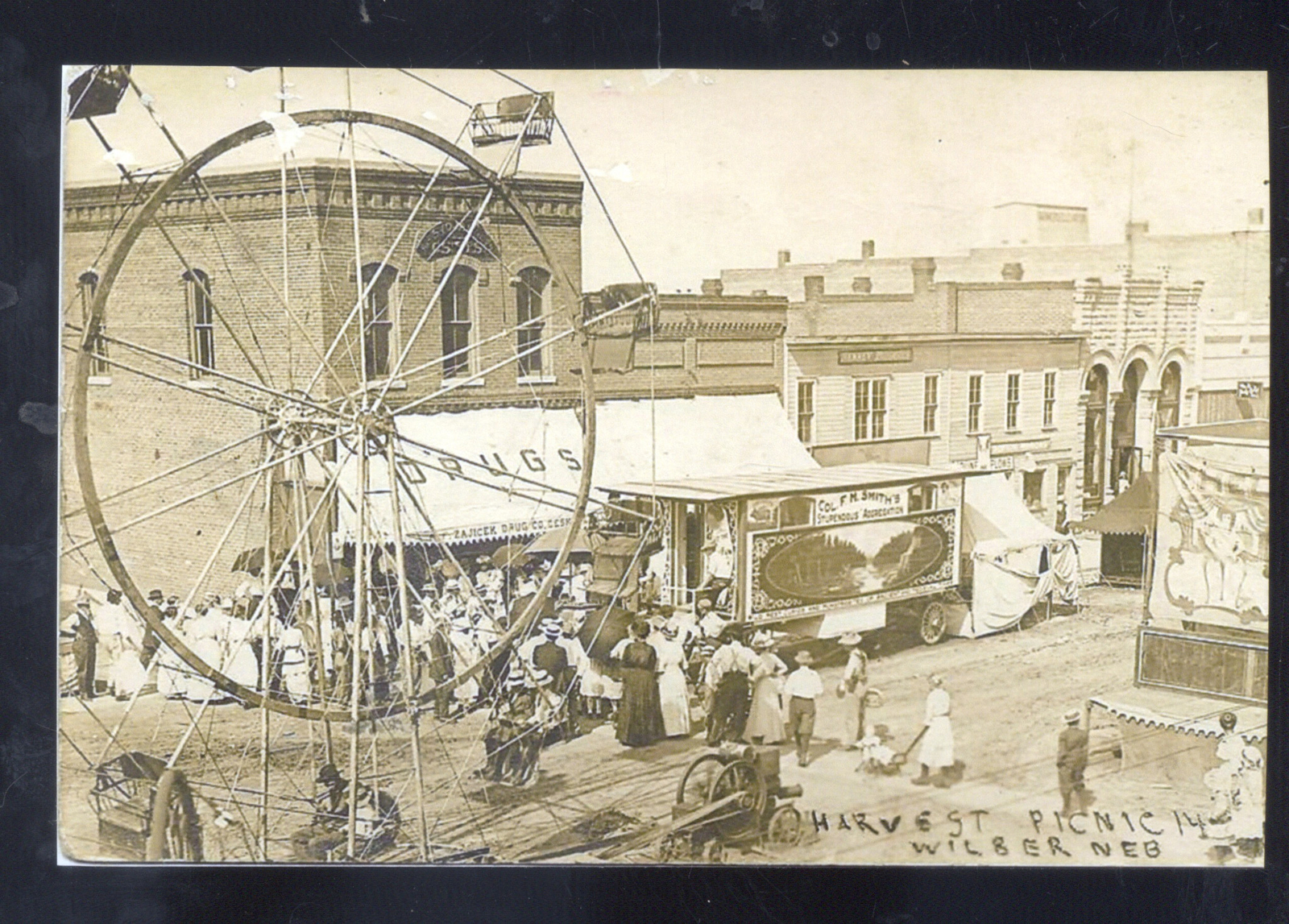 REAL PHOTO WILBER NEBRASKA DOWNTOWN HARVEST CARNIVAL POSTCARD COPY | eBay