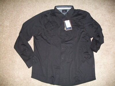 NWT $89 MENS SIZE XL MARC ASHER NAVY BLUE STRETCH DRES CASUAL SHIRT 714 ...