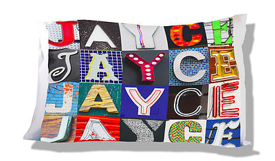 JAYCE Personalized Pillowcase featuring the name in photos of sign ...