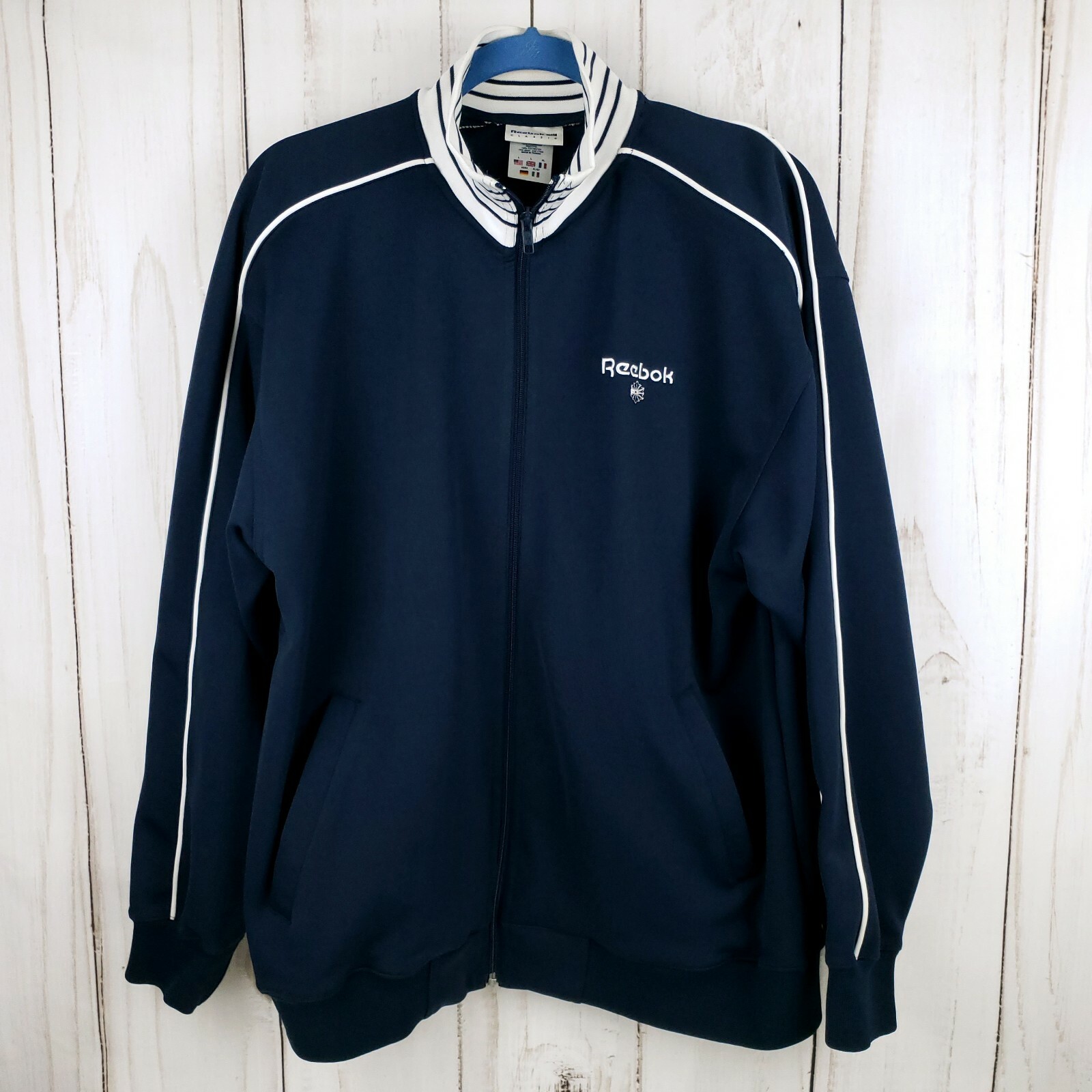 Reebok Classic 90's Vintage Mens Large Tracksuit Top … - Gem