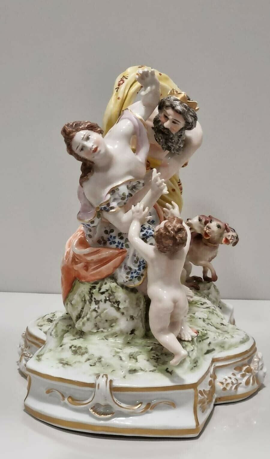 Capodimonte Porcelain Figure with Poseidon, Cerberus and Woman with A ...