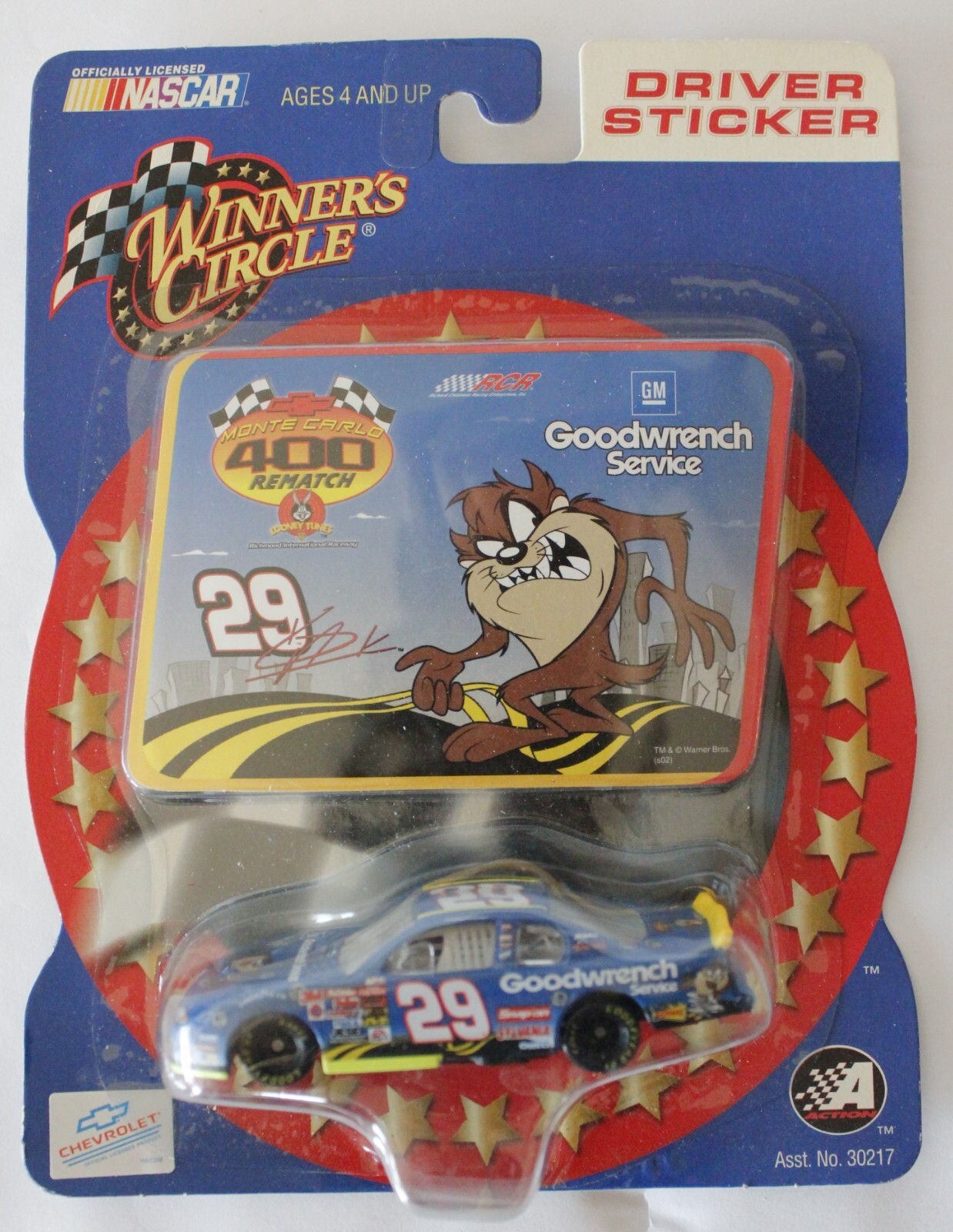 Kevin Harvick/#29 Looney Tunes Taz Drivers Sticker 1:64 Diecast/Winners ...