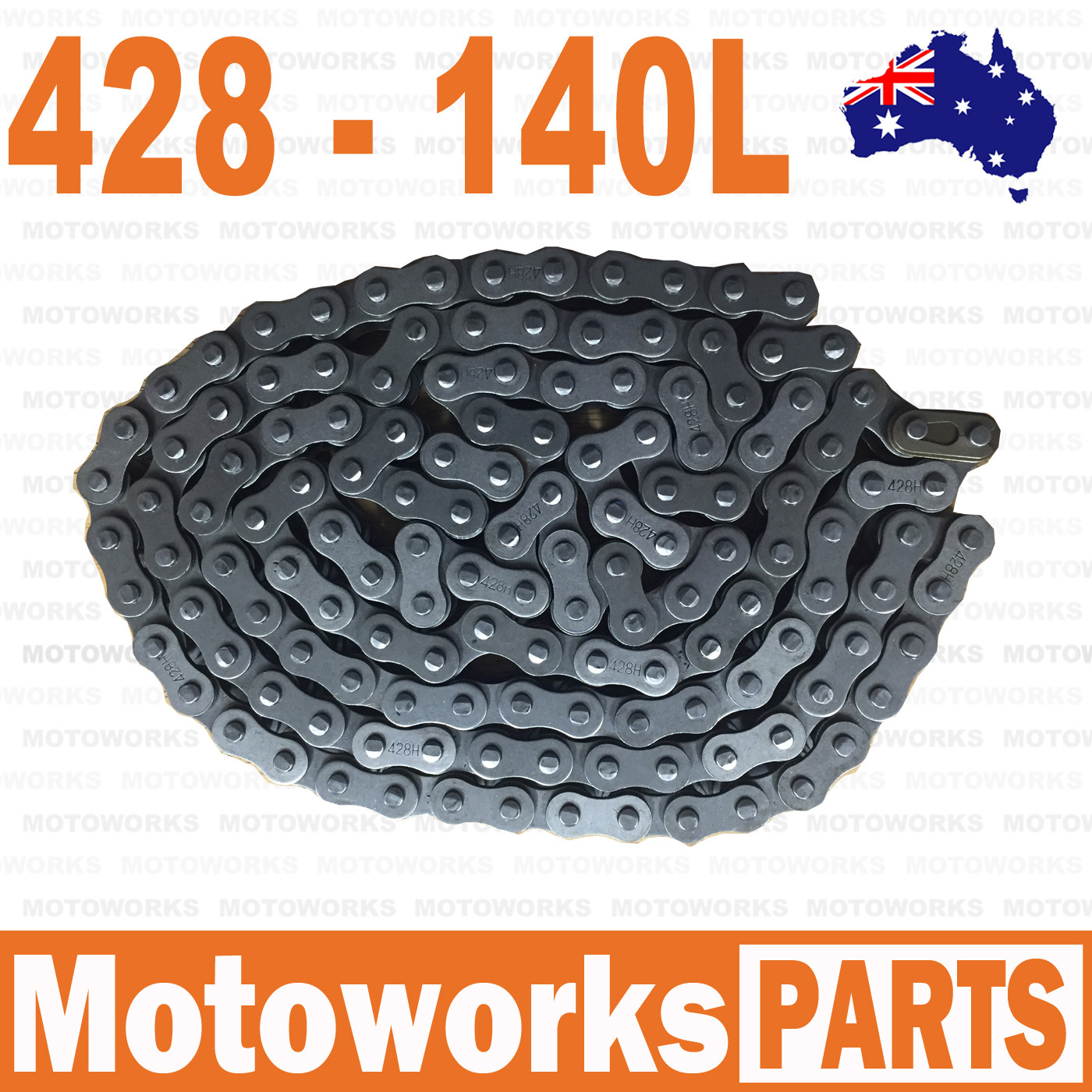 428 - 140 Links Chain + Joiner Link ATV QUAD Bike Gokart Buggy Dirt Pit ...