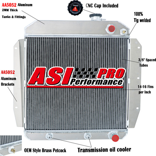 4-ROW RADIATOR FOR 1955-1959 1956 1958 CHEVY TRUCK PICKUP LS ENGINE ...