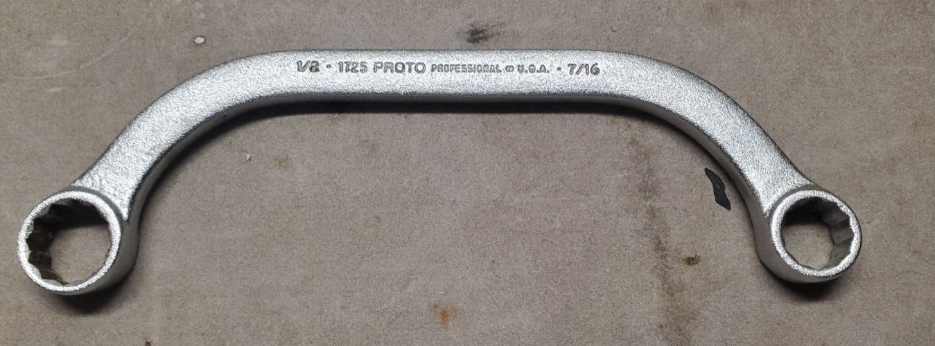 Proto Tools USA 1725 Half Moon Curved Obstruction Wrench - SAE 7/16" x ...
