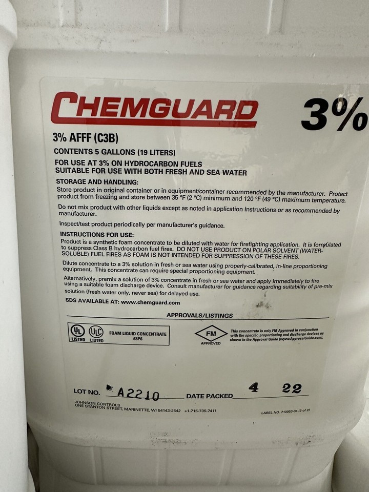 Chemguard 3% AFFF FOAM Product C3B Manufactured 12/2022 New Sealed ...