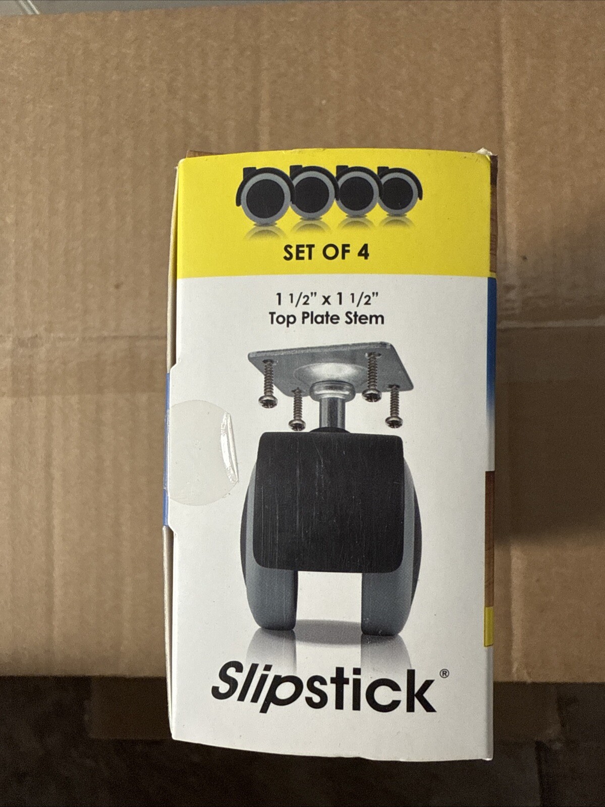Slipstick CB681 2 Inch Floor Protector Rubber Caster Wheels Set of 4 5/ ...