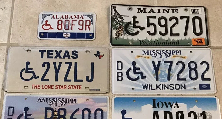 Set Of 10 HANDICAP WHEELCHAIR license plates HC disabled handicapped ...
