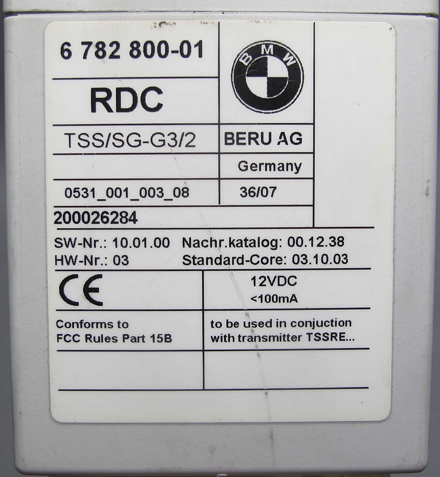 BMW TPMS Tire Pressure Monitoring RDC Control Module 2006–2010 OEM USED ...