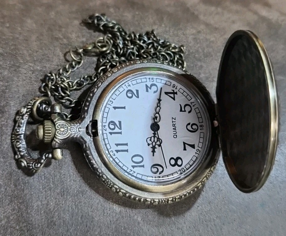 Brand New! Skull And Gun - 2nd Amendment Pocket Watch Bronze Tone ...