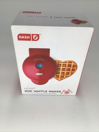Dash Heart Mini Waffle Maker Non Stick 4” Cooking Surface Red New | eBay