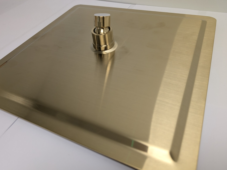 AQUALISA ELISA BRUSHED BRASS 300mm SQUARE METAL FIXED SHOWER HEAD | eBay UK
