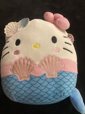 Squishmallow 10" Hello Kitty Sanrio Mermaid Iridescent Seashell Plush ...