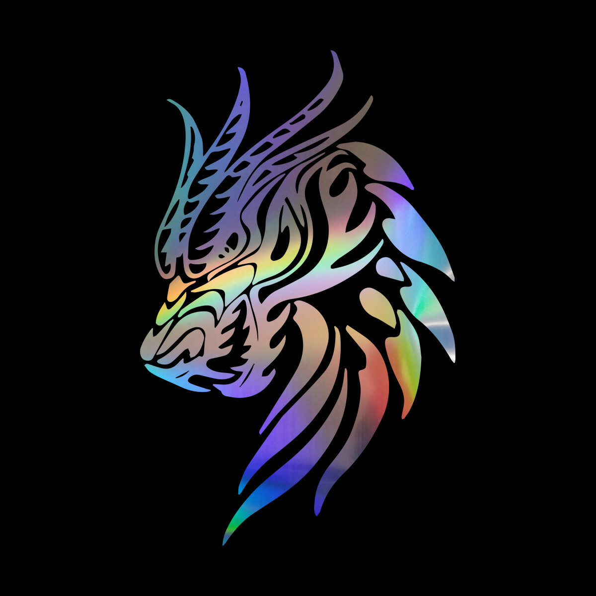 Tribal Wolf And Dragon