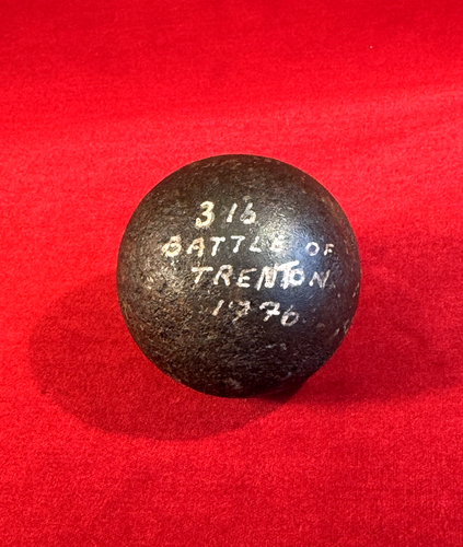 RARE REVOLUTIONARY WAR 3 LB. CANNONBALL FROM THE BATTLE OF TRENTON ...