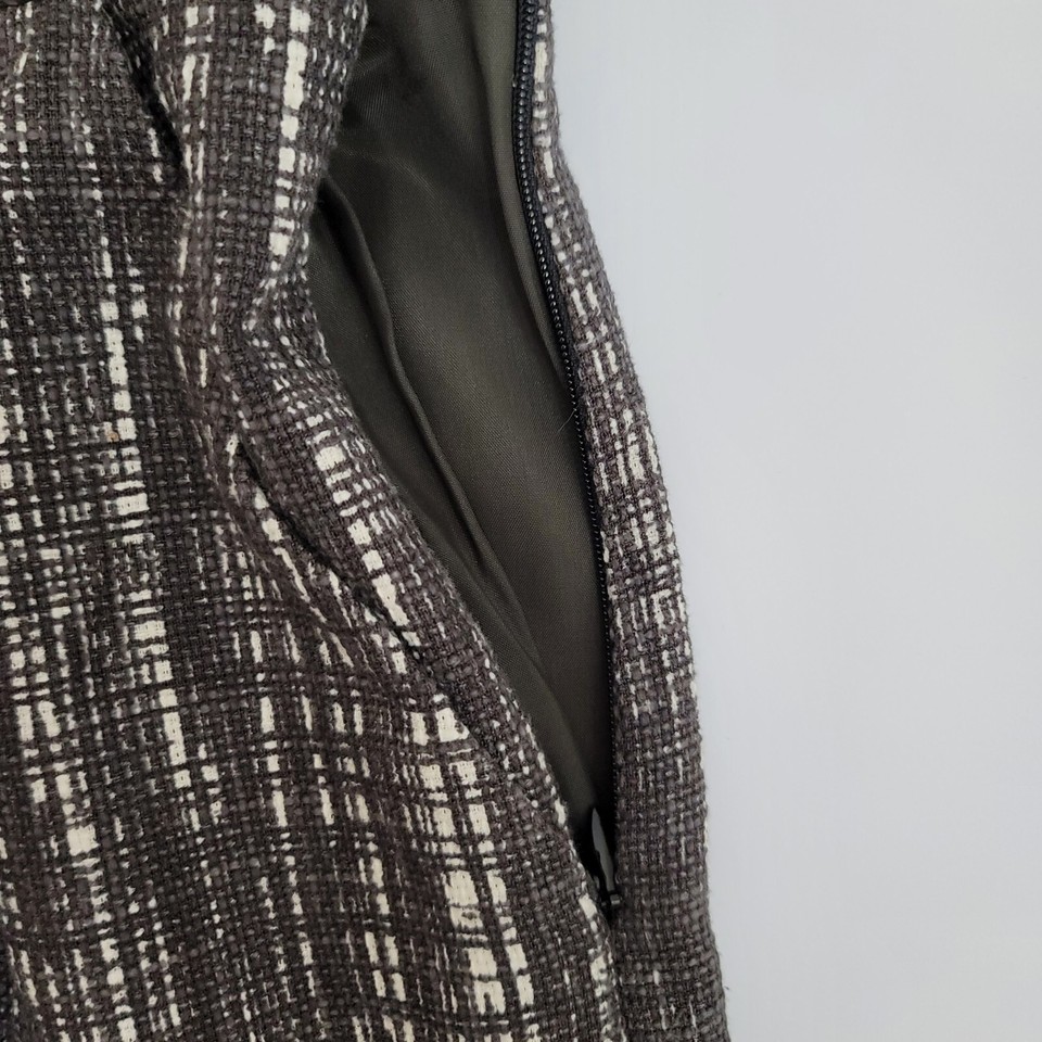 J. Crew Size 2 Dark Gray Tweed Sleeveless Pockers Back Button Sheath ...