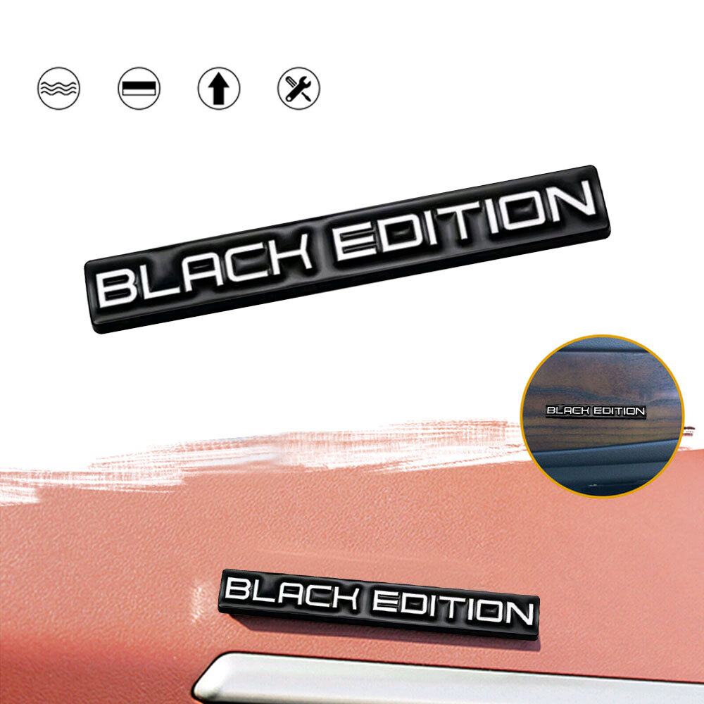 1pc 3D Black Edition Metal Emblem Rear Trunk Badge Fender Sticker Car ...