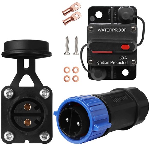 Trolling Motor Plug and Circuit Breaker 60Amp Kit, Trolling Motor ...
