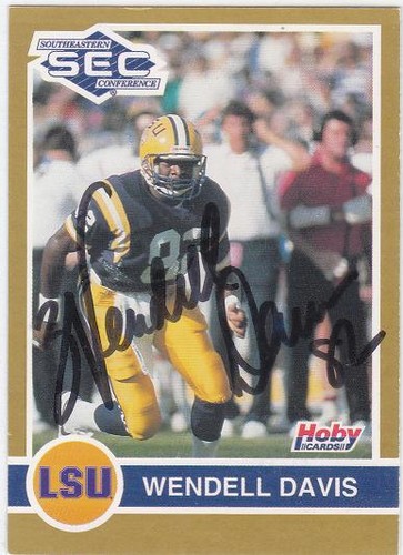 WENDELL DAVIS Autographed Signed 1991 Hoby card LSU Tigers Chicago ...