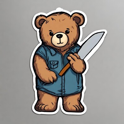Evil Teddy Bear Sticker 3x3” | eBay Australia