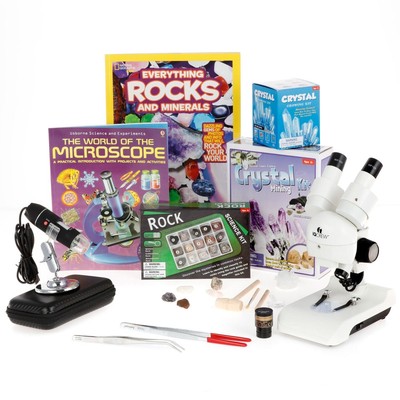 Gemstone Explorer Kit w 2 Microscopes +USB +Camera +Gemstones +Crystals ...