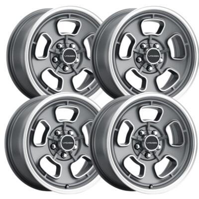 (Set-4) Vision 148 Shift 15x8 5x5.5 5x139.7 0mm Gray Wheels Rims 15 ...
