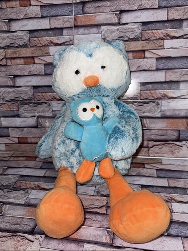 Animal Adventure Plush Blue Owl Holding Baby Owl 16” Inch Stuffed ...