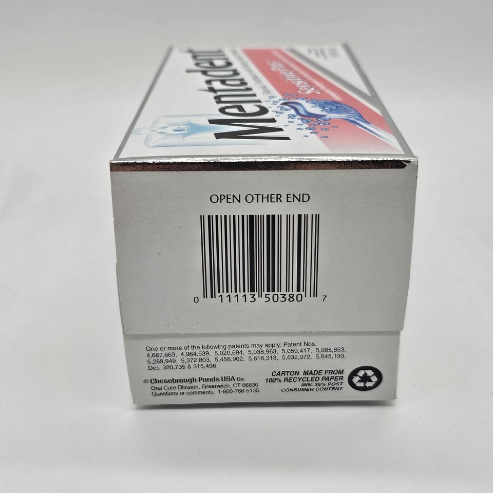 VTG NOS Mentadent Toothpaste Sensitive Plus Dispenser 3.5 oz W/ Box ...