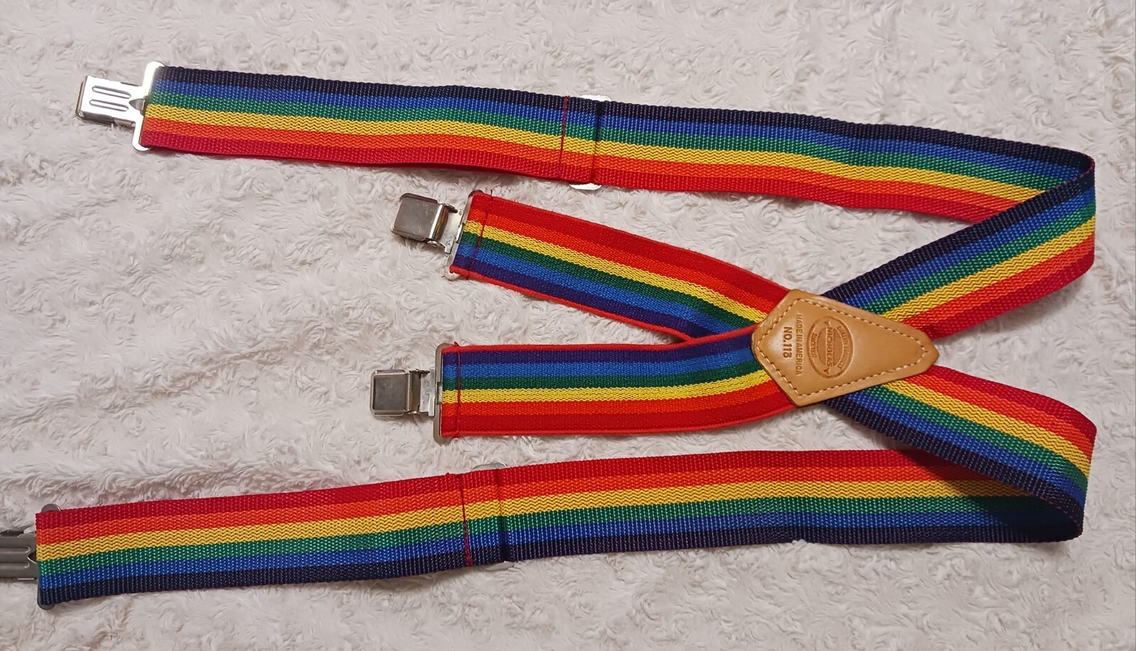 Rainbow Suspenders Unisex ( Pride) (70s Mork & Mind… - Gem