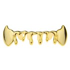 14k Gold Plated Fang Drip Grillz Bottom Teeth Vampire Hip Hop Dripping ...